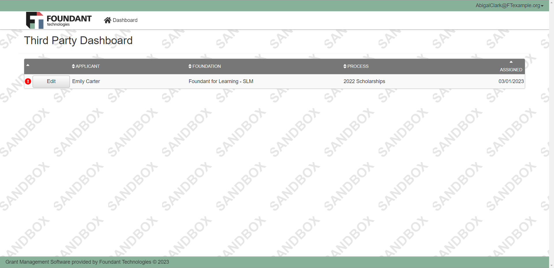 Universal Application: Third Party Dashboards – Foundant Technologies
