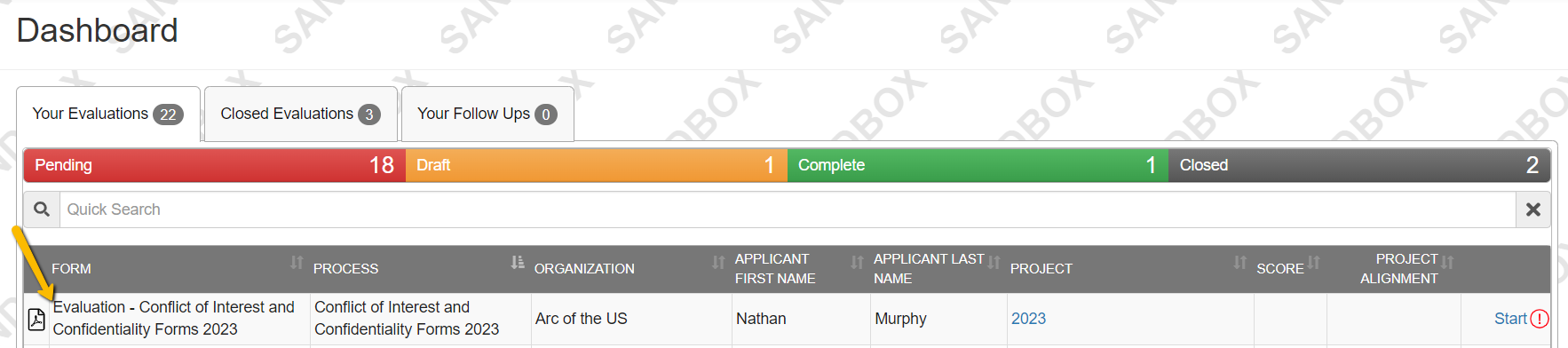 Conflict of Interest and Confidentiality Agreement Administrator Workflow – Foundant Technologies