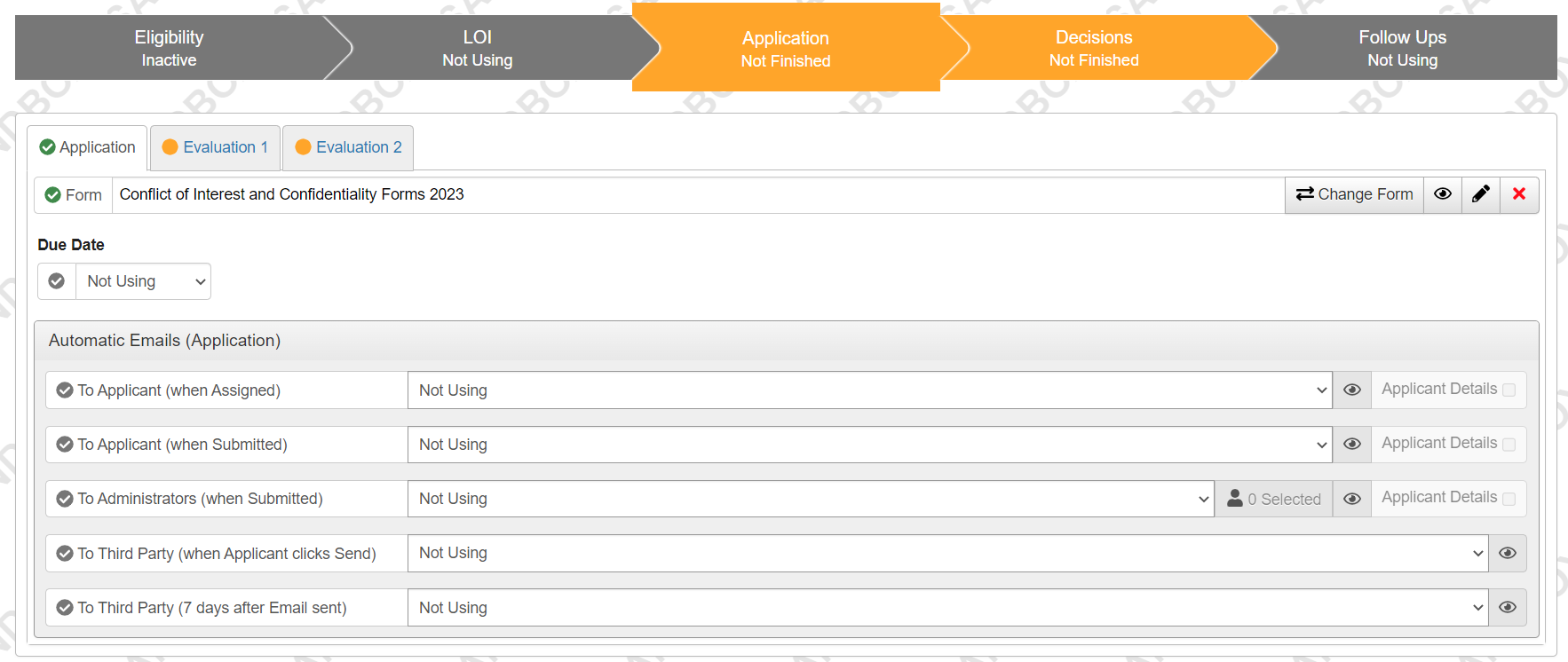 Conflict of Interest and Confidentiality Agreement Administrator Workflow – Foundant Technologies