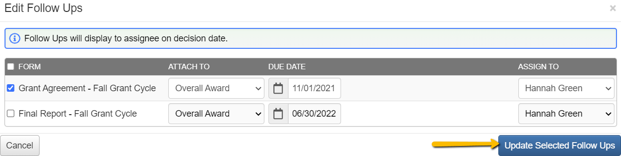 Reassign a Follow Up to Another User – Foundant Technologies