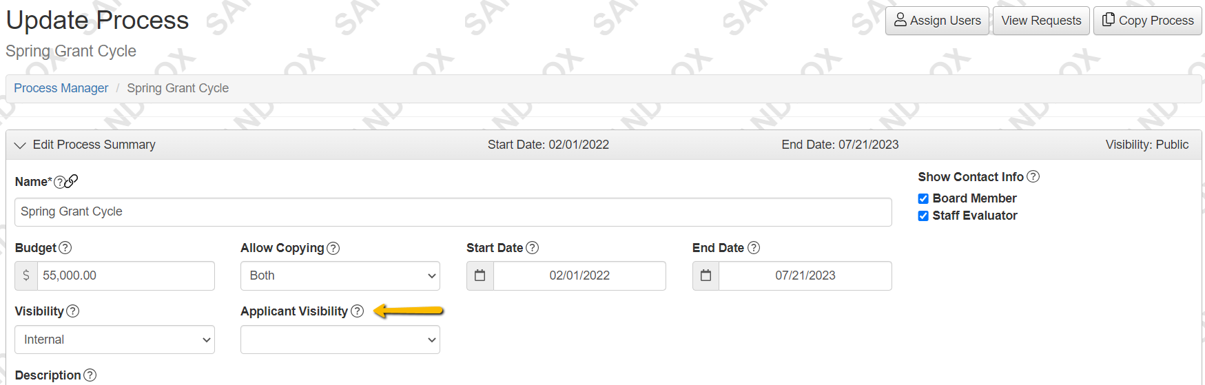 Applicant Visibility Override – Foundant Technologies