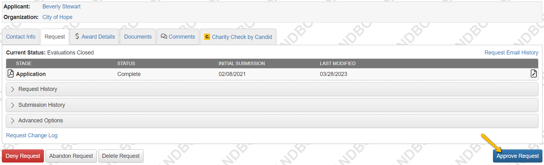 Approve a Request – Foundant Technologies