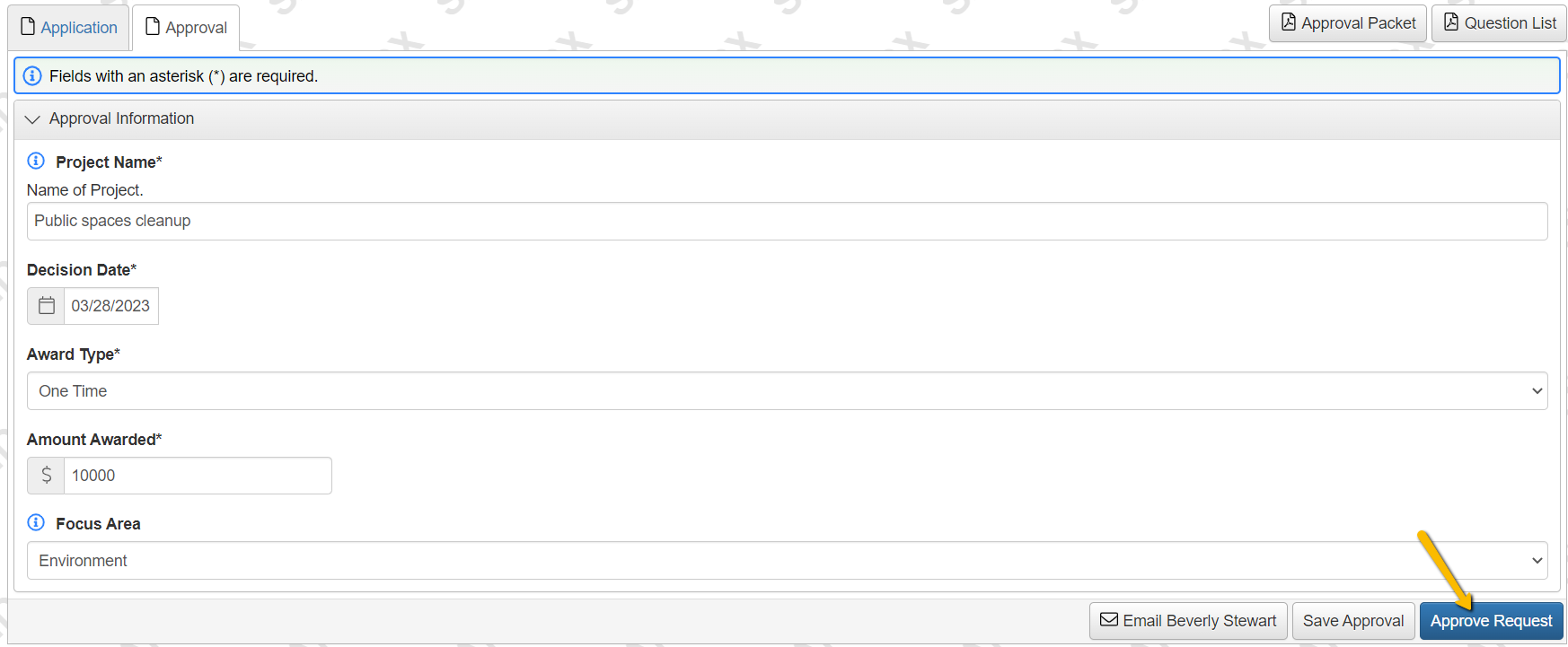 Approve a Request – Foundant Technologies