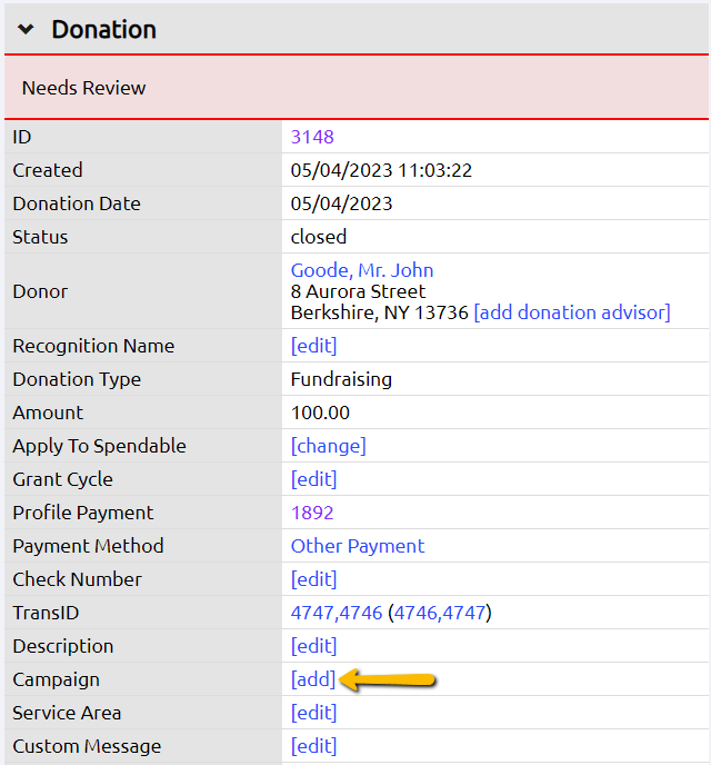 Edit a Donation – Foundant Technologies