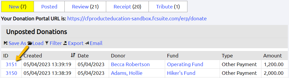 Edit a Donation – Foundant Technologies