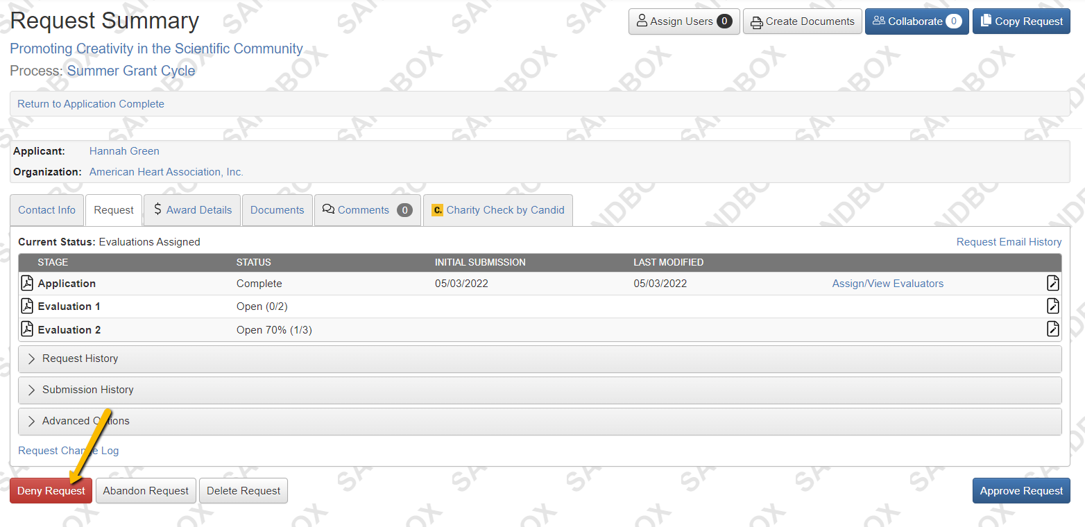 Deny Requests – Foundant Technologies