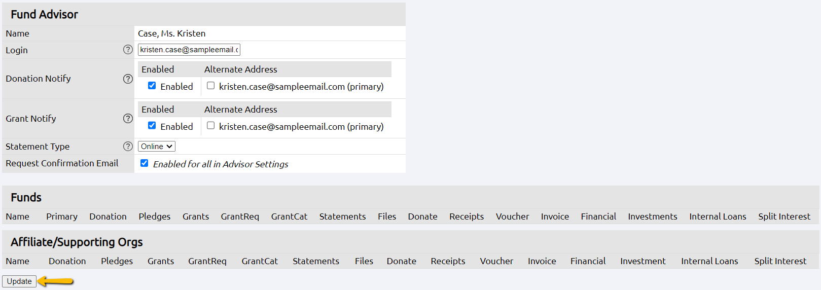 Create and Edit Fund Advisor Profile – Foundant Technologies