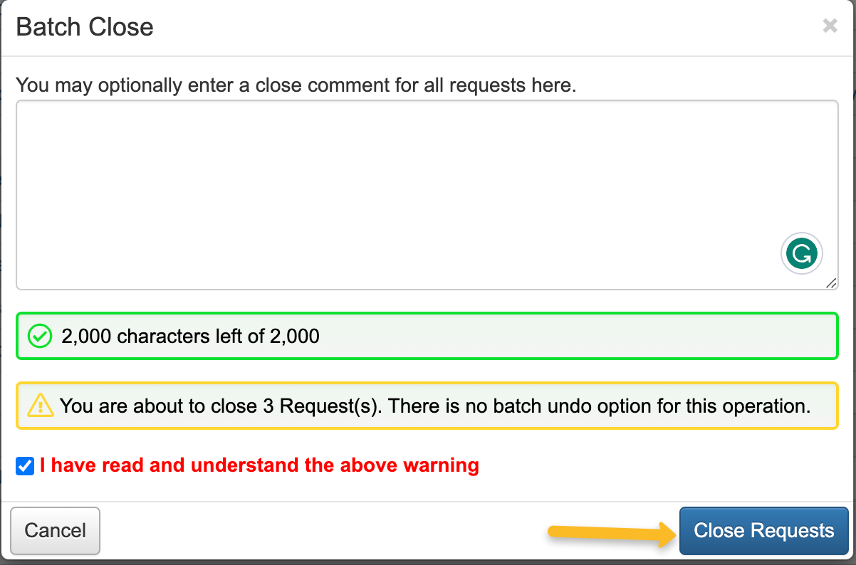 Close Requests – Foundant Technologies