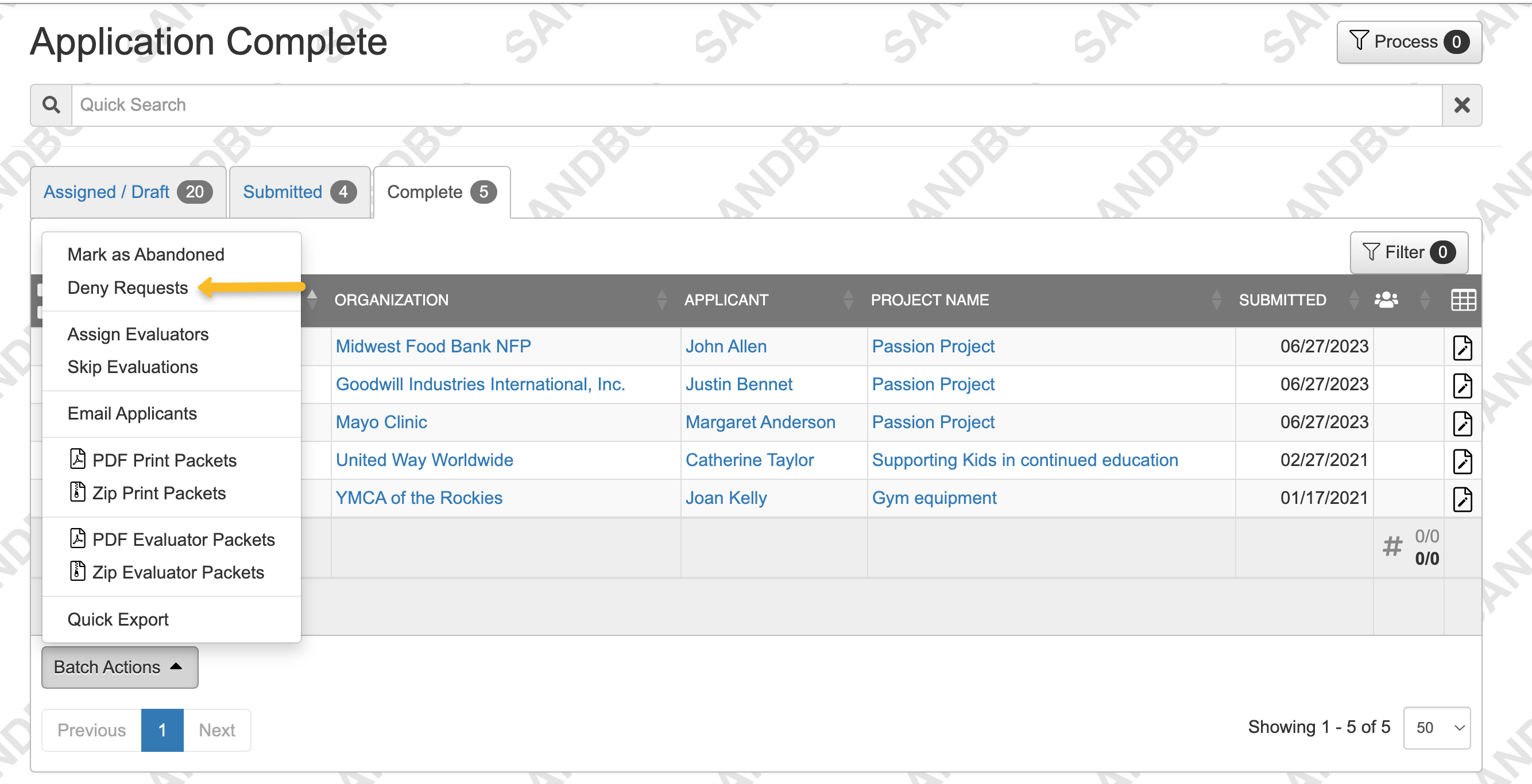 Deny Requests – Foundant Technologies