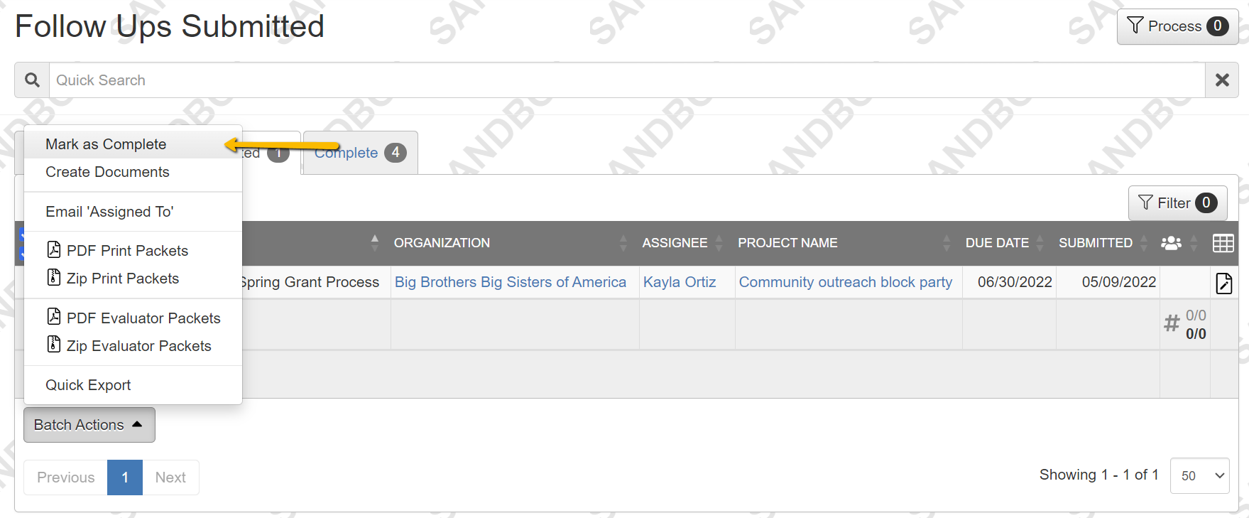 Mark a Follow Up Complete – Foundant Technologies