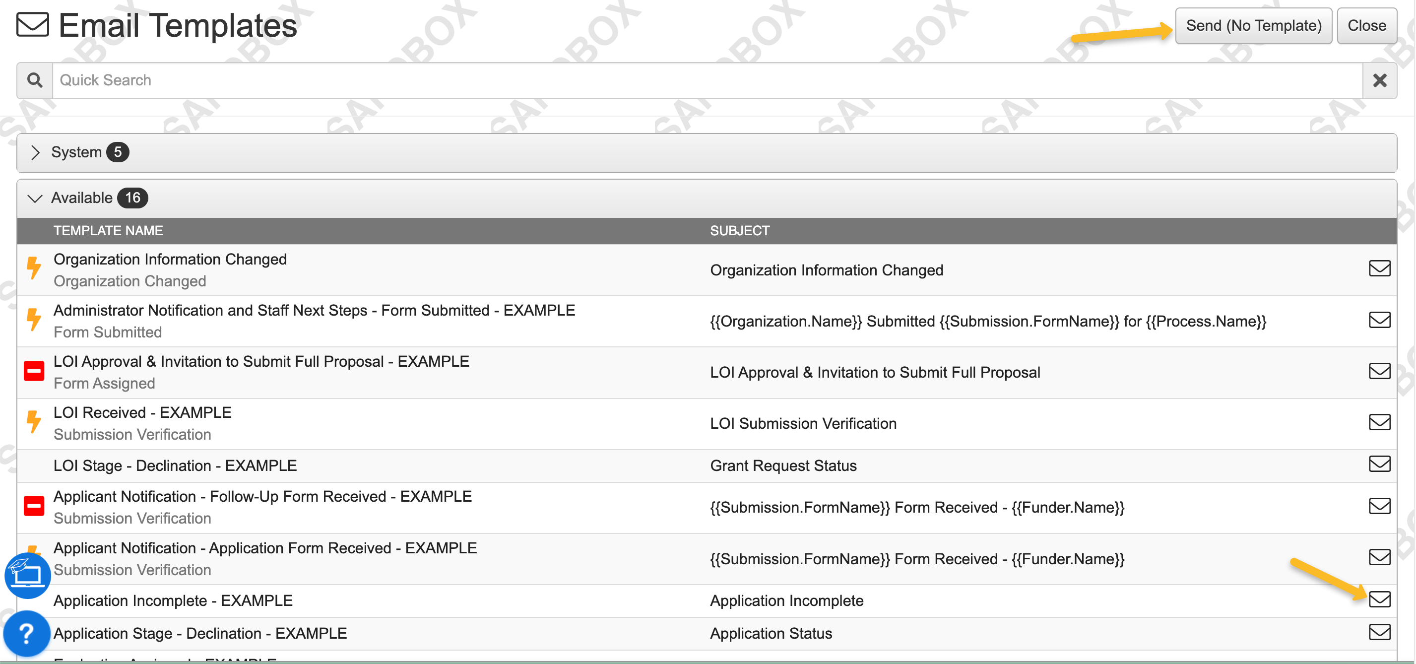 Mark LOI or Application Complete or Incomplete – Foundant Technologies