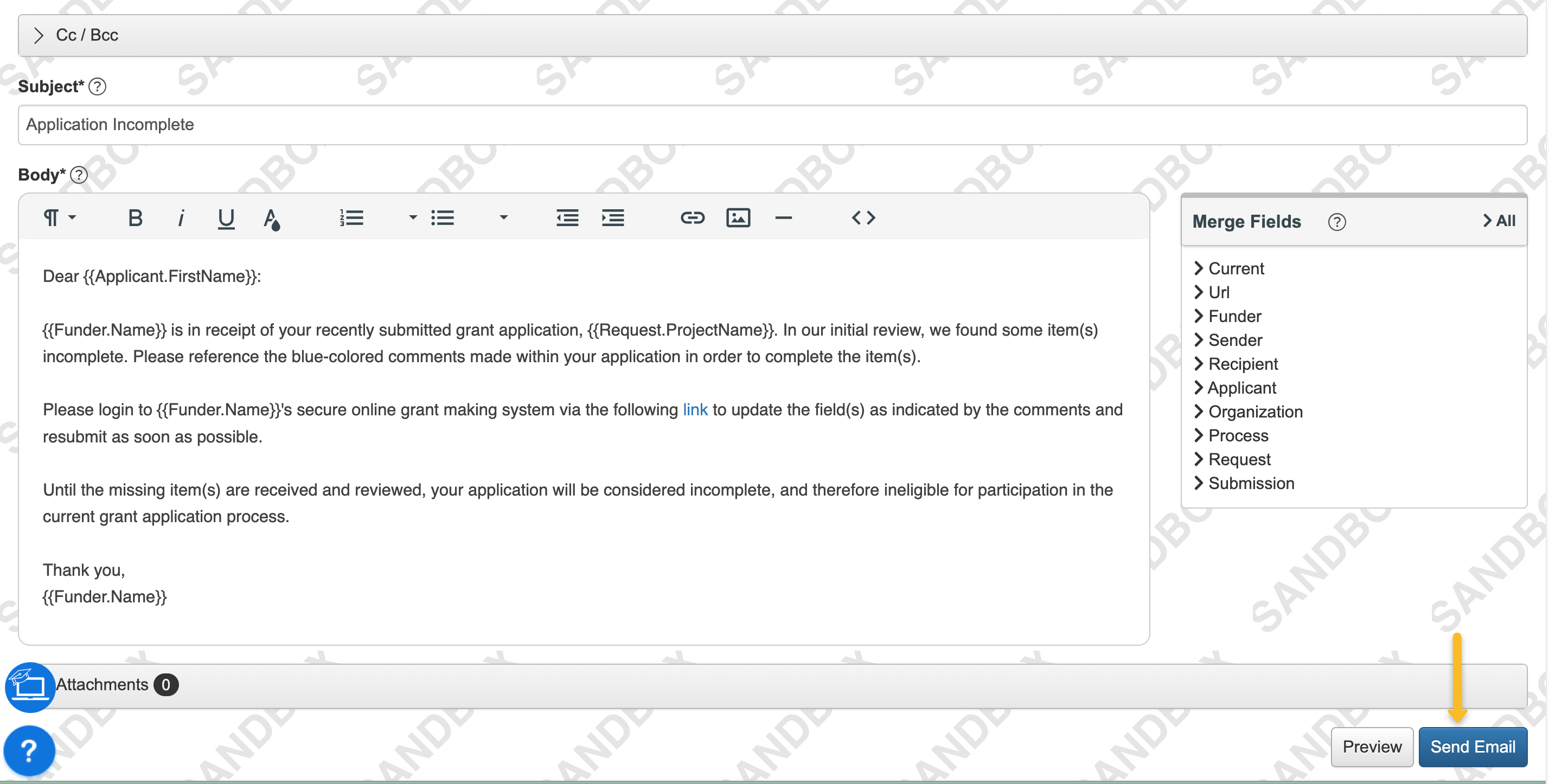 Mark LOI or Application Complete or Incomplete – Foundant Technologies