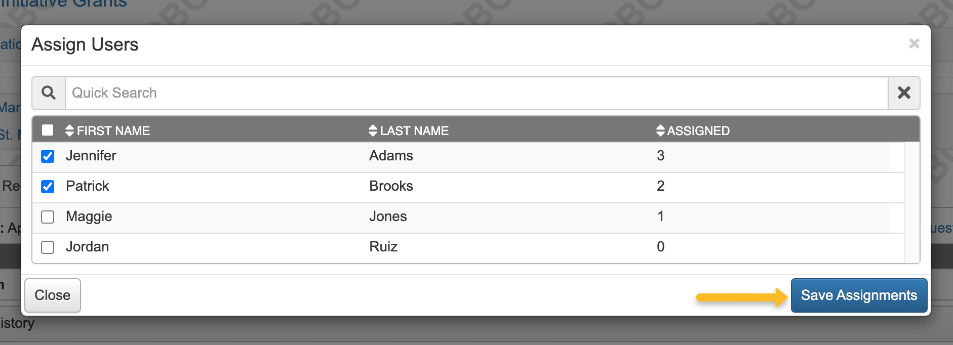 Grants Manager Process or Request Assignments – Foundant Technologies