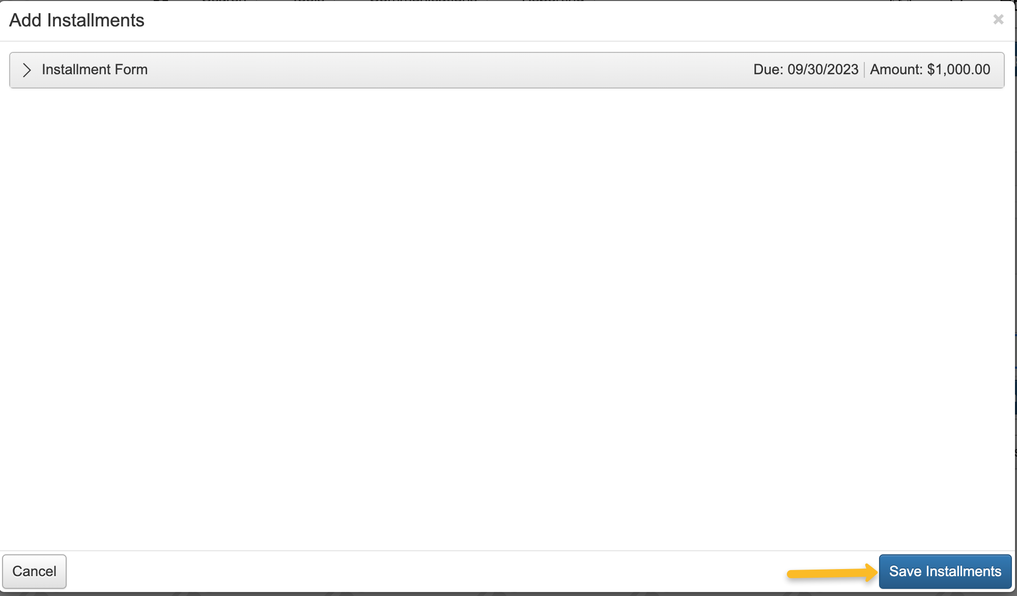 Add Installments to an Approved Request – Foundant Technologies