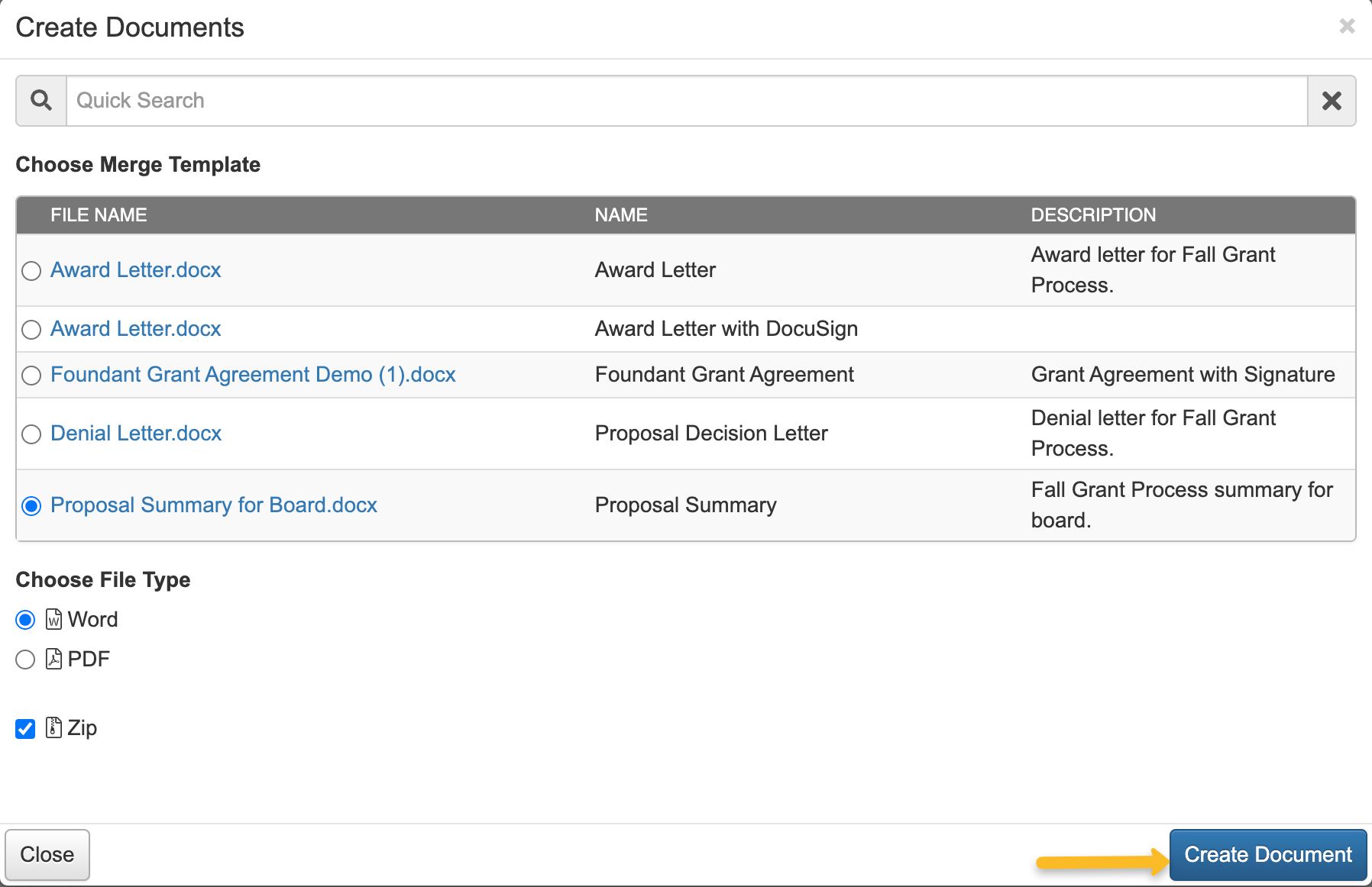 Generate Merge Documents – Foundant Technologies