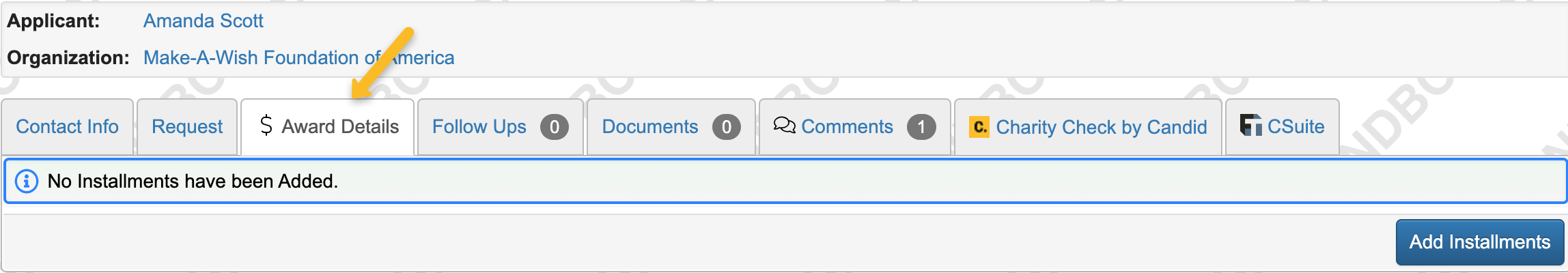 Add Installments to an Approved Request – Foundant Technologies