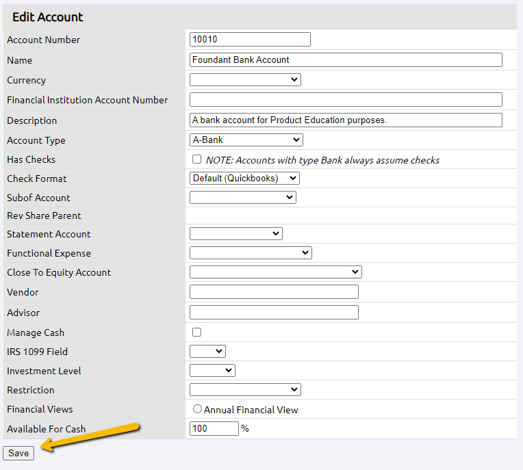Create, Copy, and Edit an Account – Foundant Technologies