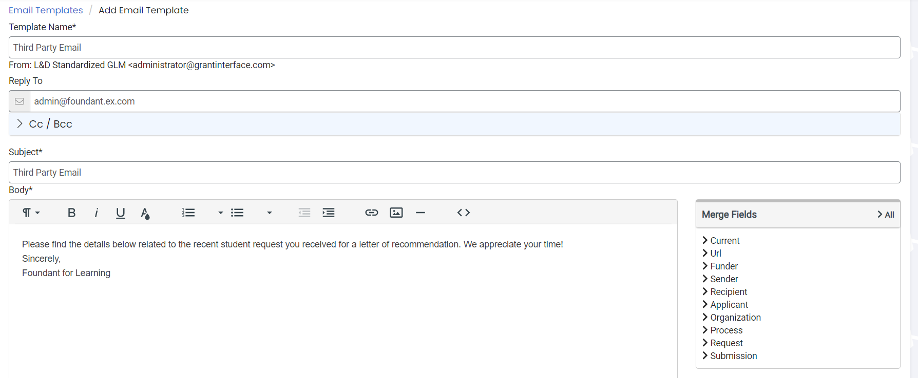 Build an Email Template – Foundant Technologies
