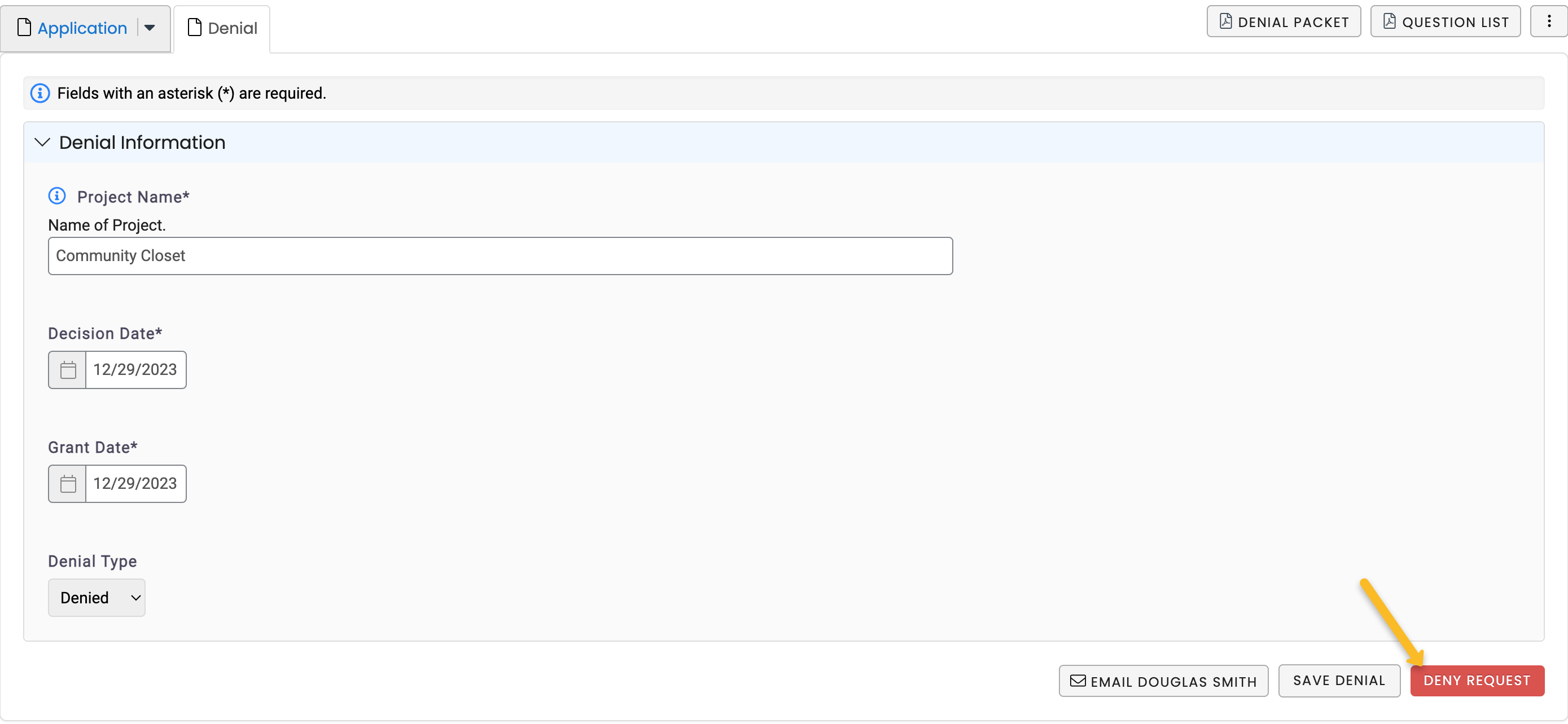 Deny Requests – Foundant Technologies