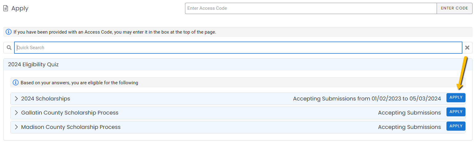Applicant Tutorial - Eligibility Quiz – Foundant Technologies