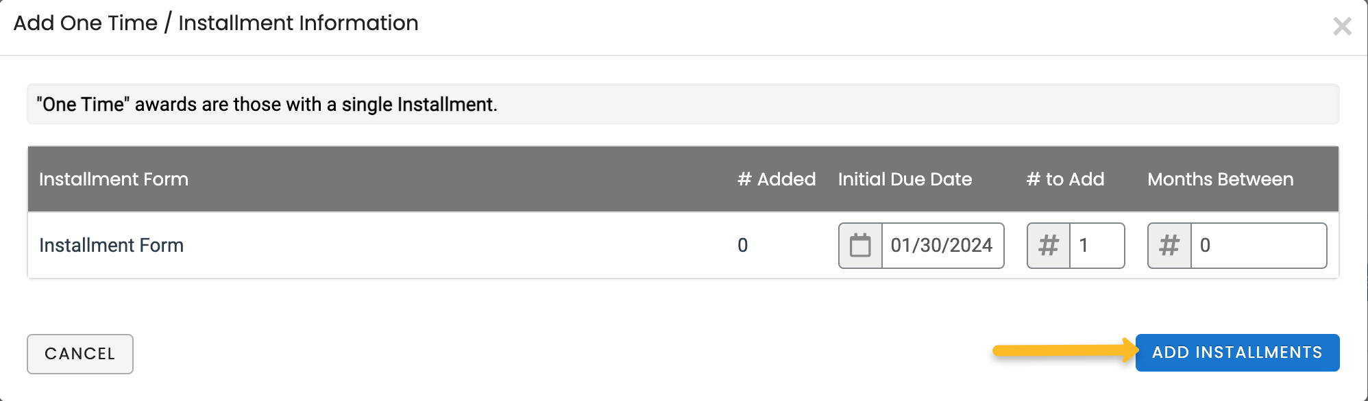 Add Installments to an Approved Request – Foundant Technologies