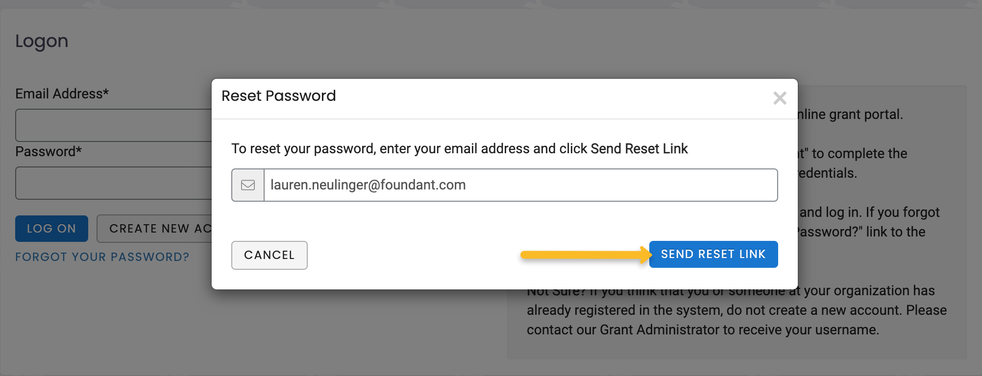 Password Reset Options – Foundant Technologies