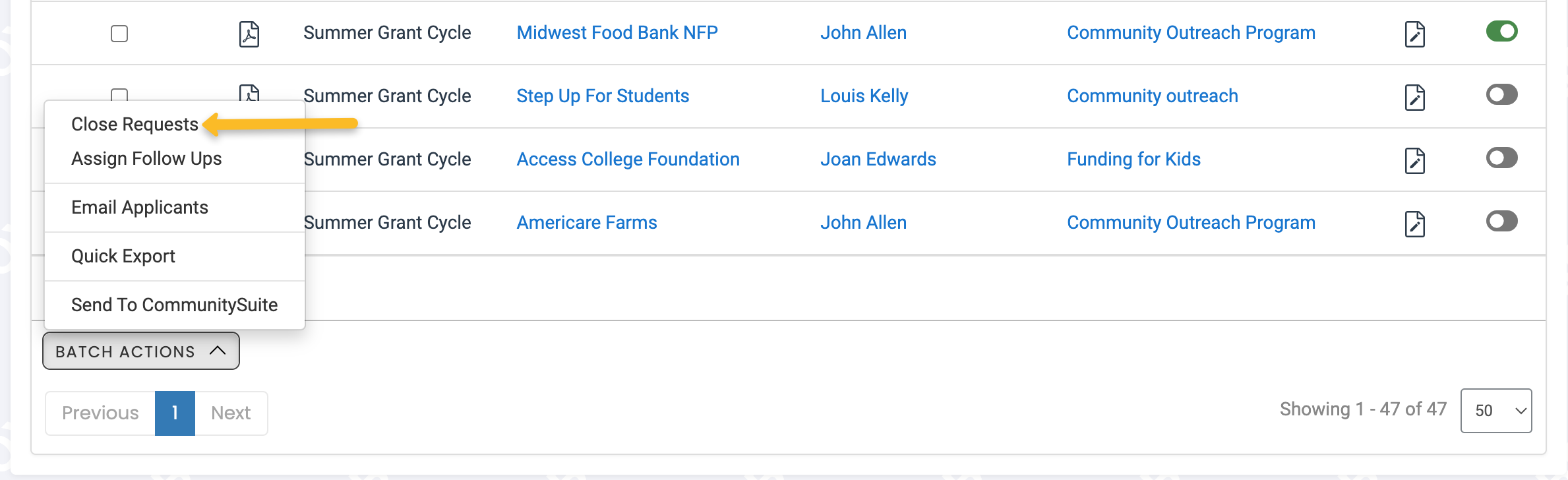 Close Requests – Foundant Technologies