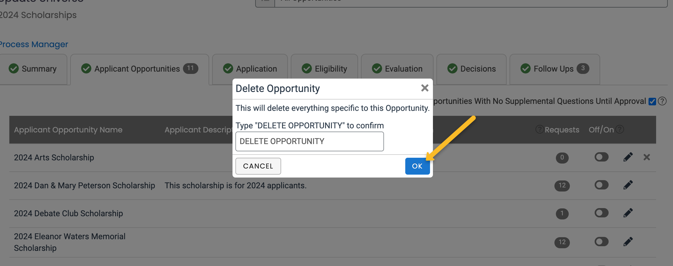 Universal Application: Delete Unused Opportunities – Foundant Technologies