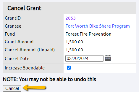 Cancel or Deny a Grant – Foundant Technologies