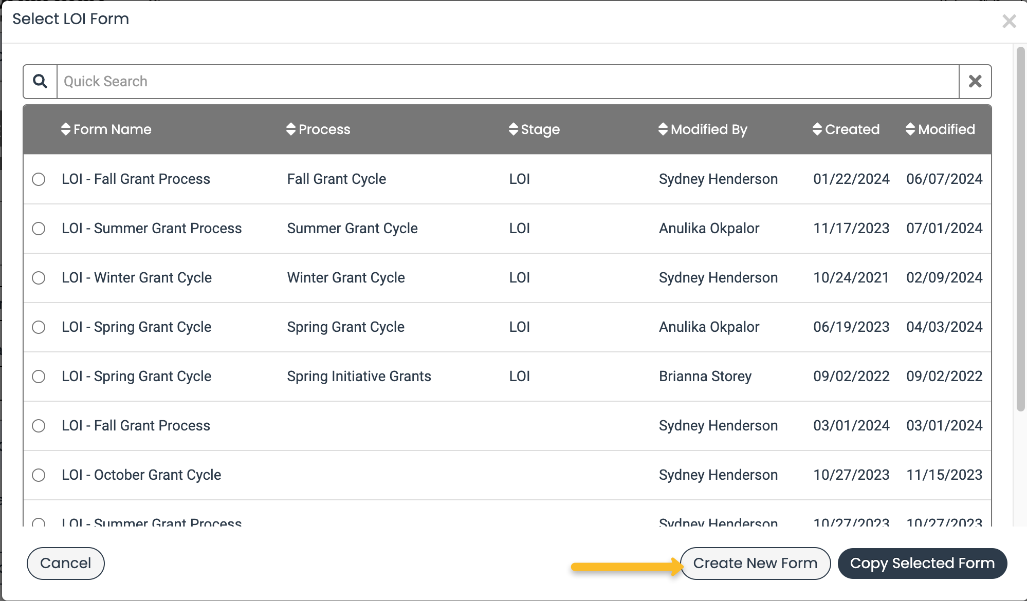 Add, Remove, or Change Forms in Process Stages – Foundant Technologies