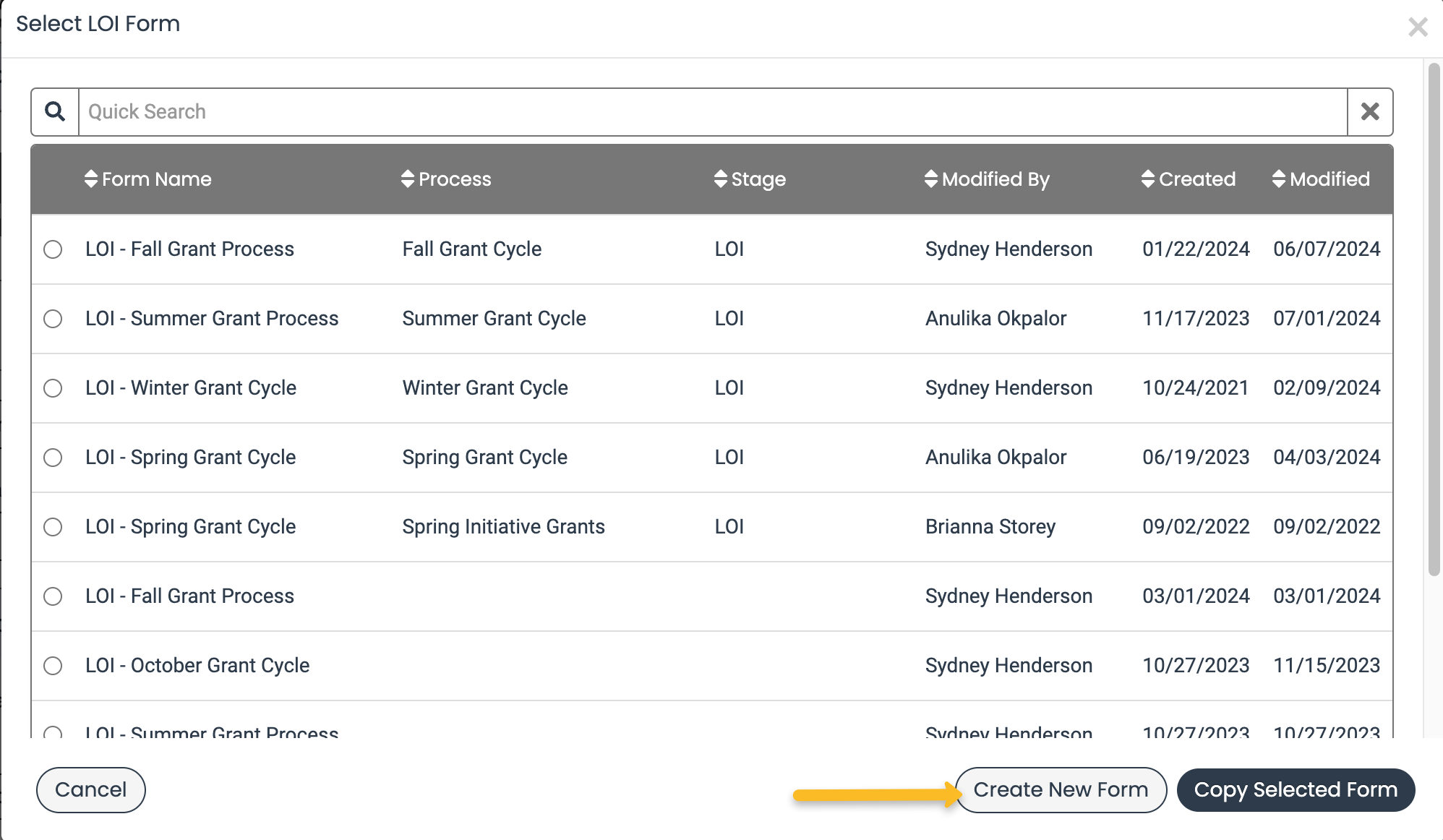 Add, Remove, or Change Forms in Process Stages – Foundant Technologies