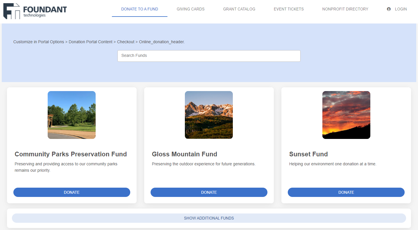 Fund Management Tab of the Portal – Foundant Technologies