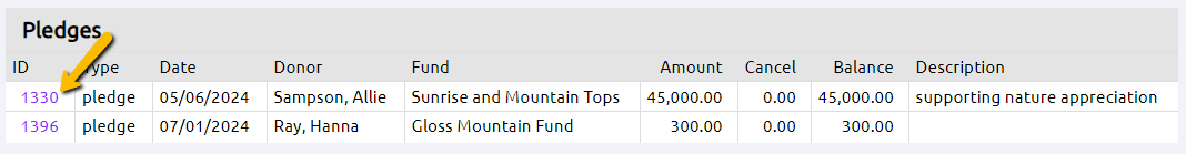 Create, Edit, or Delete a Pledge/Promise – Foundant Technologies