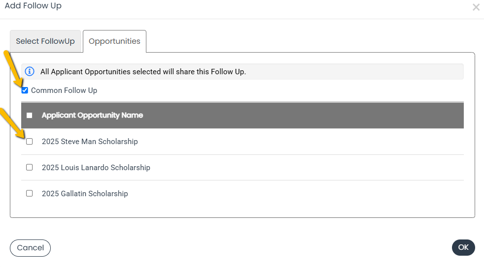 Universal Application: Add a Follow Up Form – Foundant Technologies