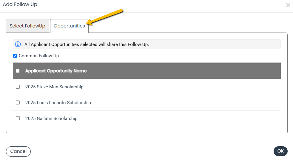 Universal Application: Add a Follow Up Form – Foundant Technologies