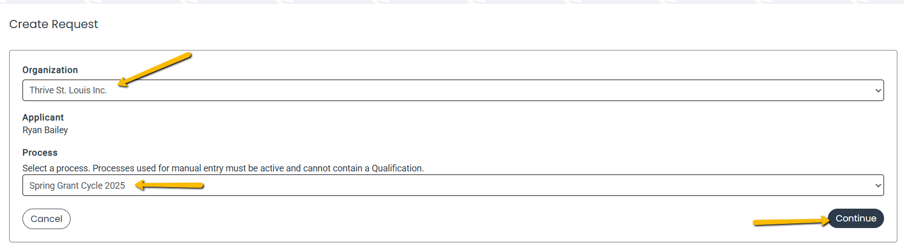Manual Request Entry – Foundant Technologies