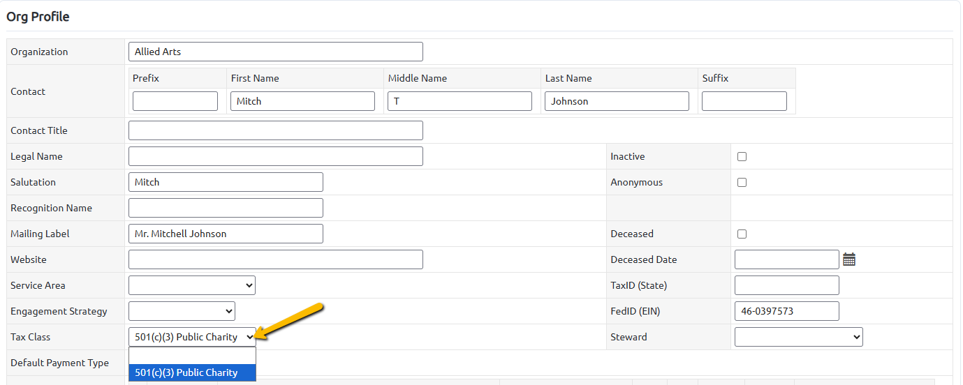 Categorize Grantees Using Tax Class – Foundant Technologies