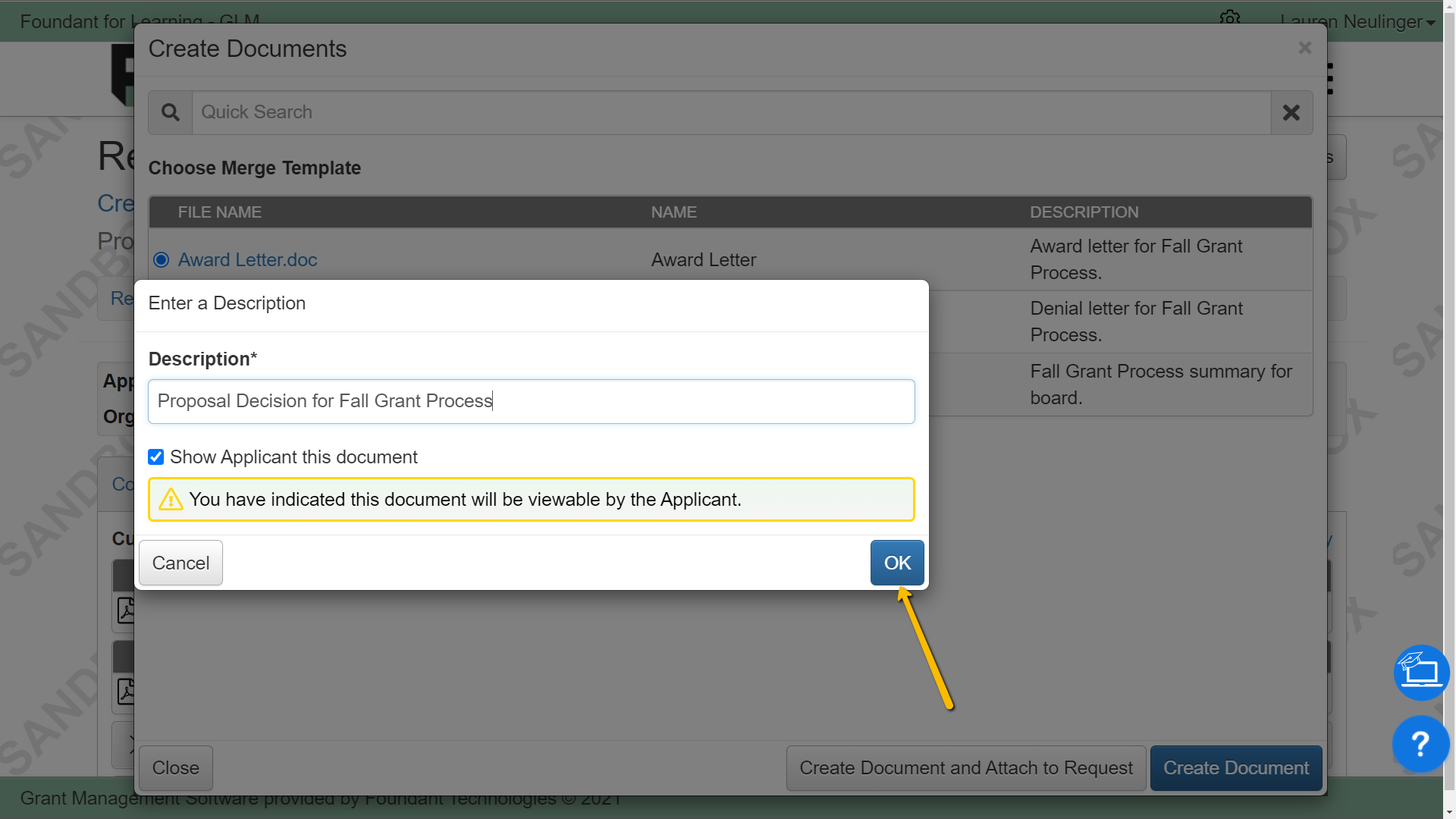 Generate Merge Documents – Foundant Technologies