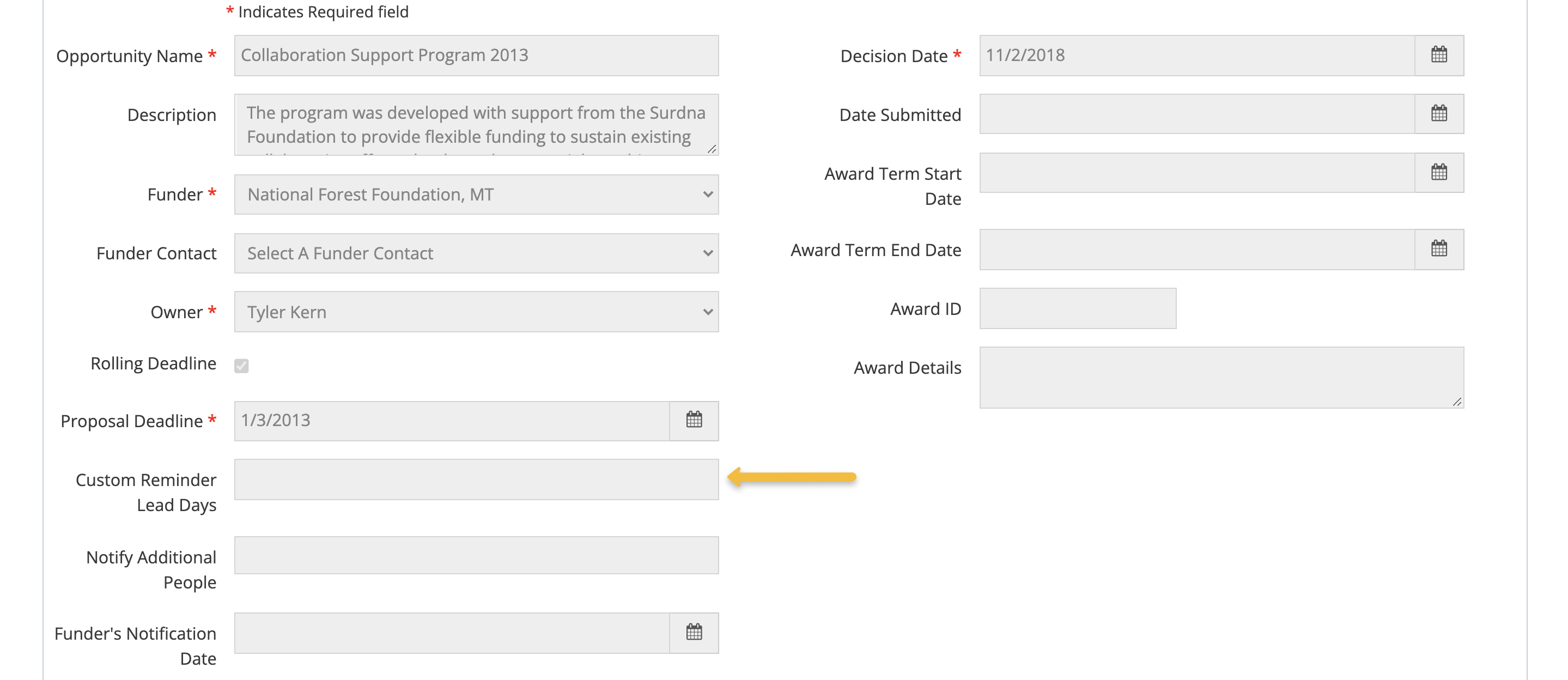 What is the Custom Reminder Lead days field? – Foundant Technologies