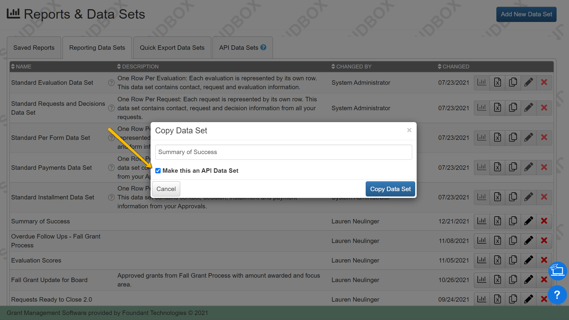Api Data Sets Foundant Technologies