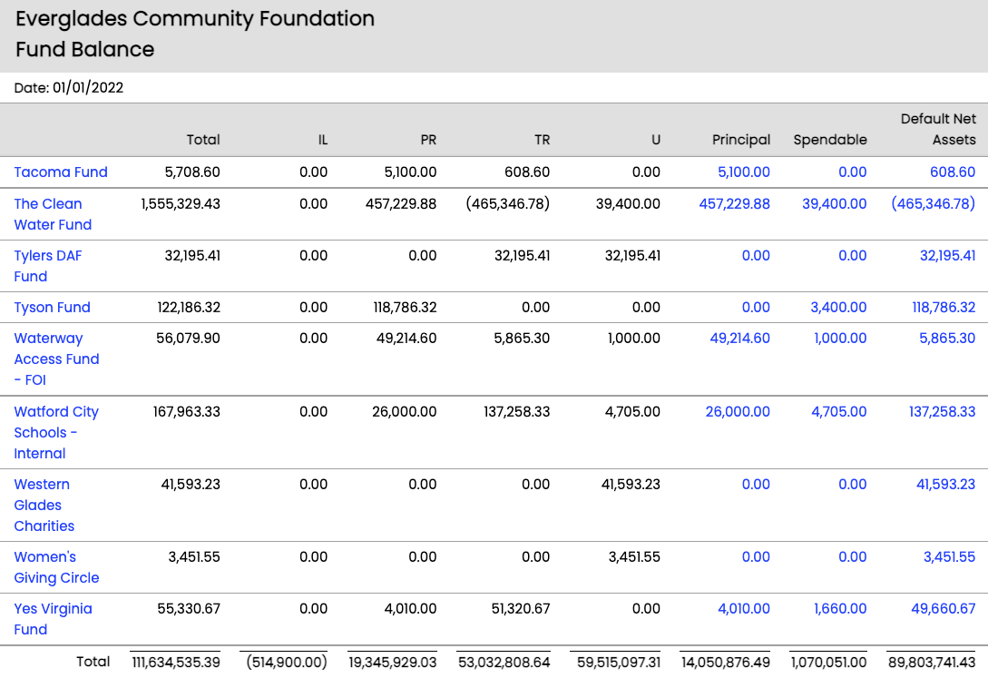 Fund Balance Report – Foundant Technologies