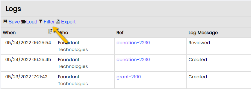 Logs – Foundant Technologies