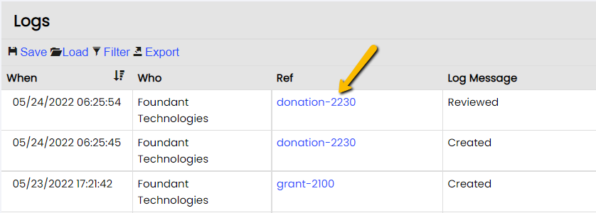 Logs – Foundant Technologies