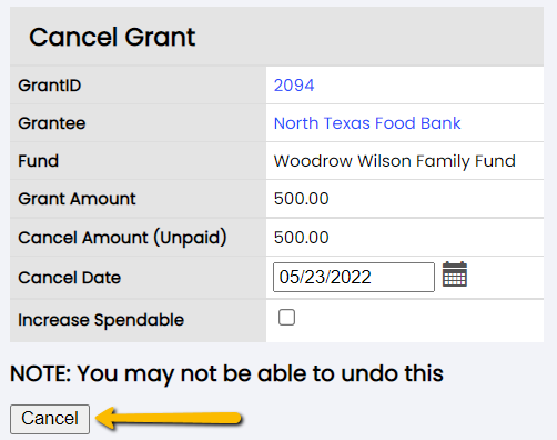 Cancel or Deny a Grant – Foundant Technologies