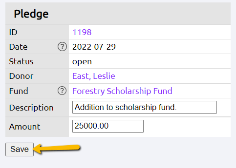 Create, Edit, or Delete a Pledge/Promise – Foundant Technologies
