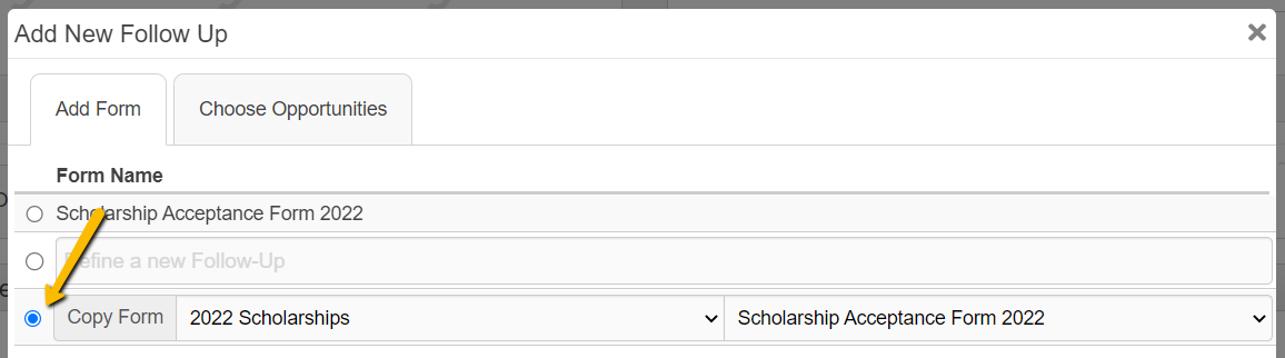 Universal Application: Add a Follow Up Form – Foundant Technologies