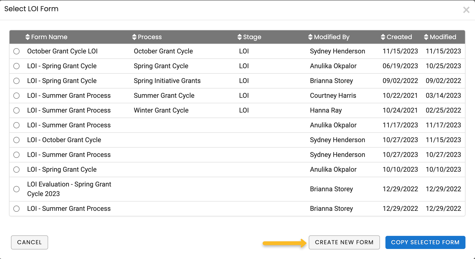Add, Remove, or Change Forms in Process Stages – Foundant Technologies