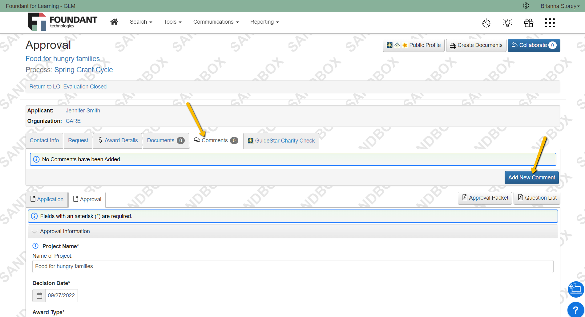 Approve a Request – Foundant Technologies
