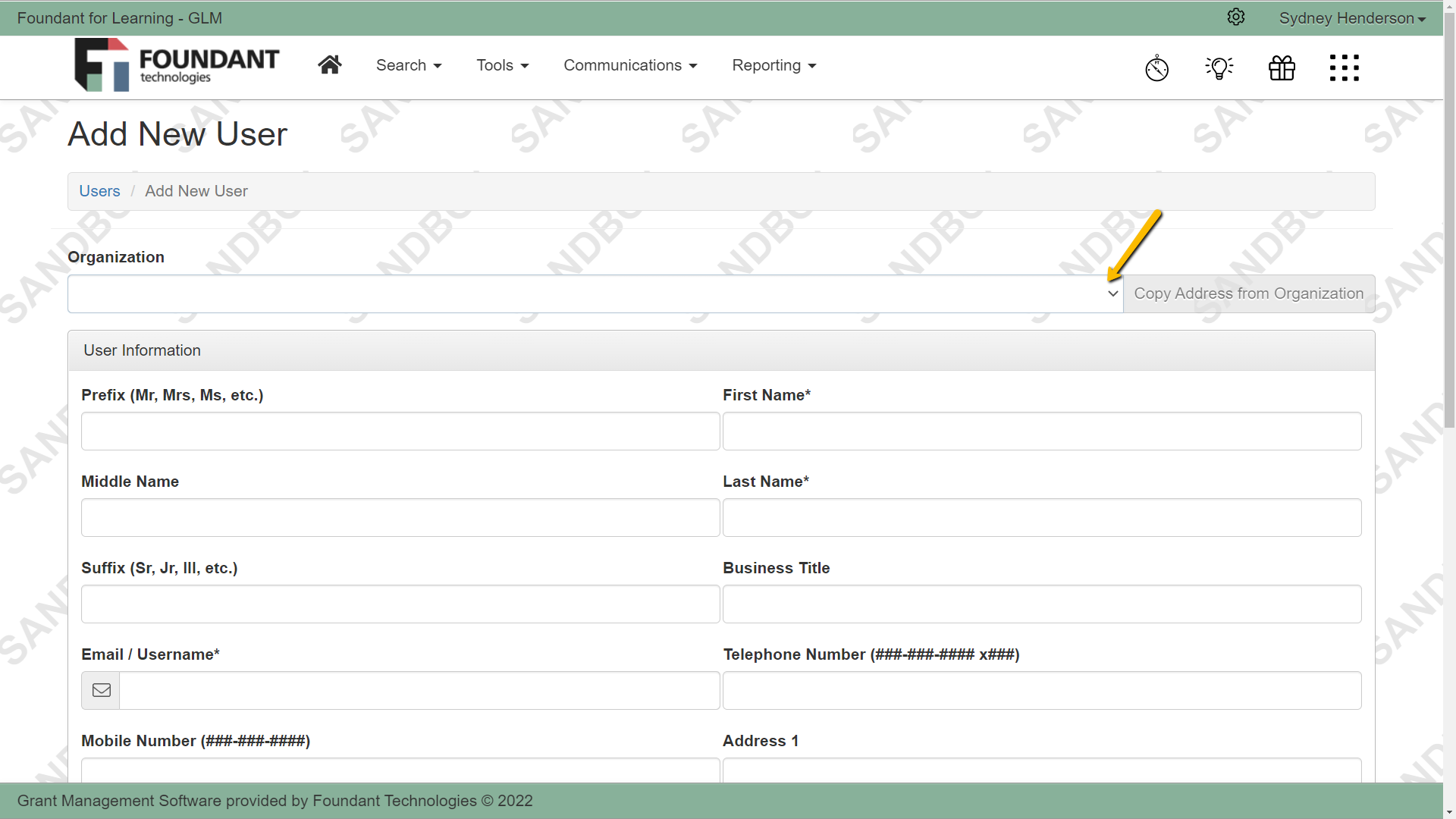 Add a User – Foundant Technologies