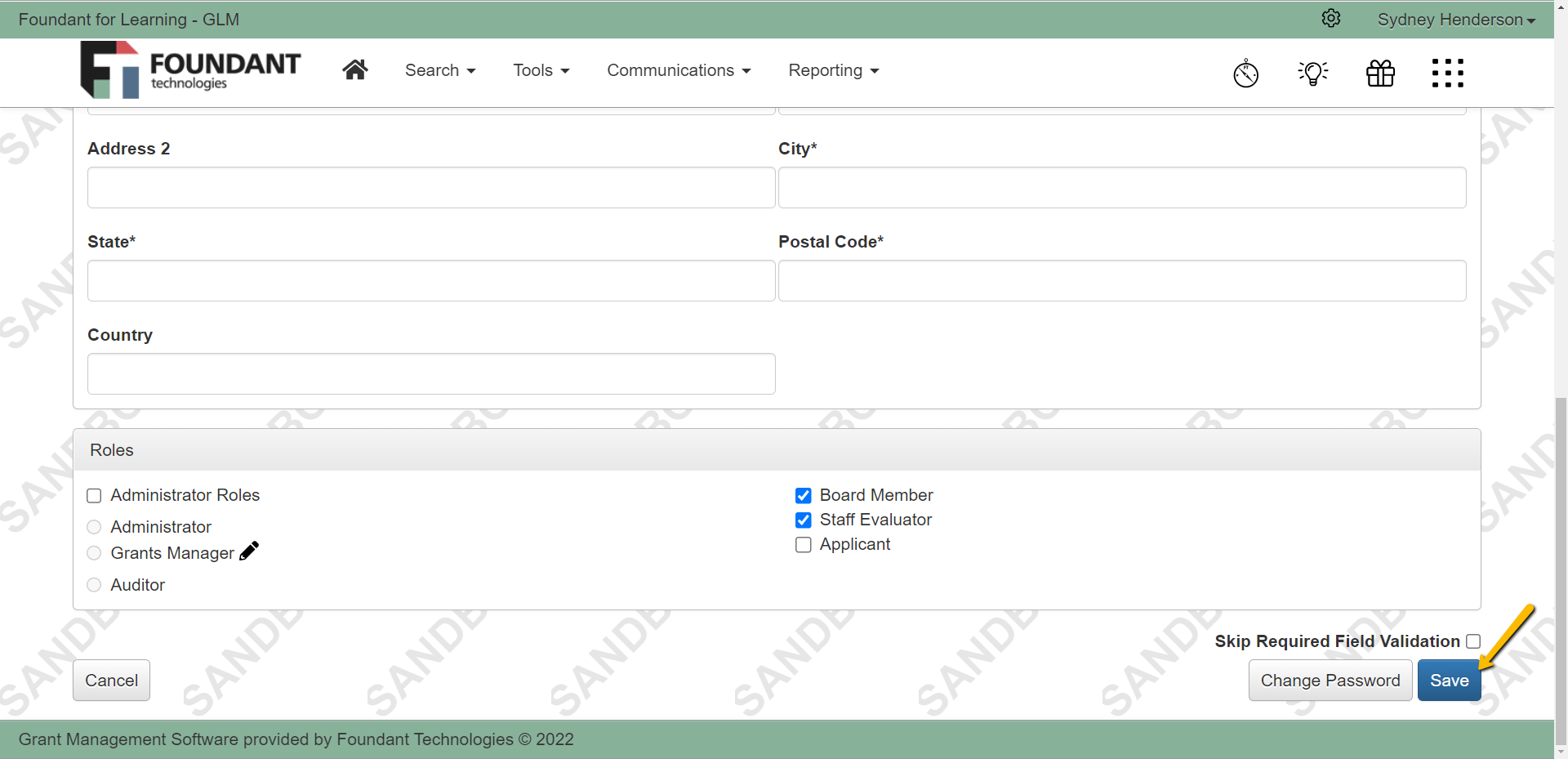 User Role Selector – Foundant Technologies